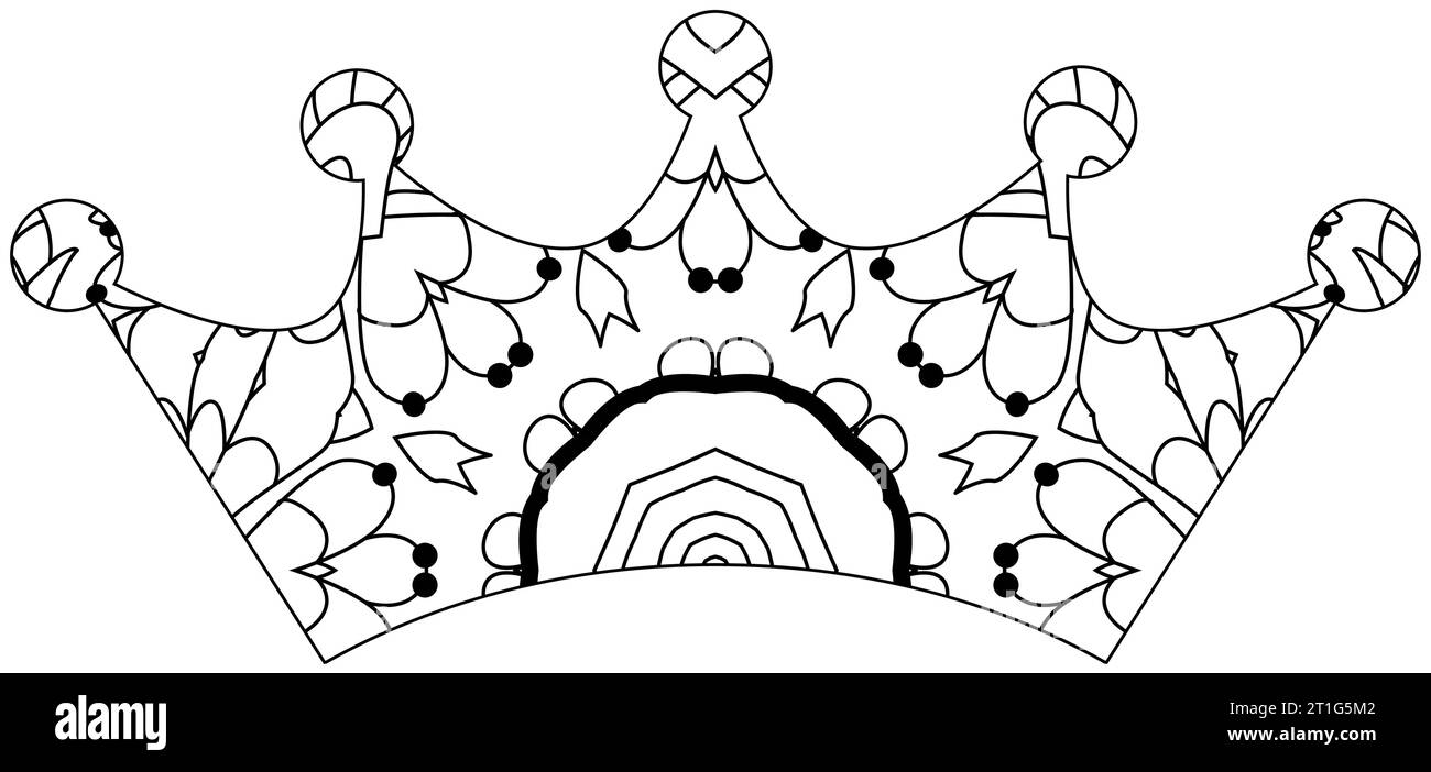 Crown zentangle styled for t-shirt design, for coloring, tattoo and ...