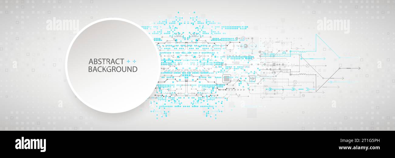 Abstract technological background with various elements. Structure ...