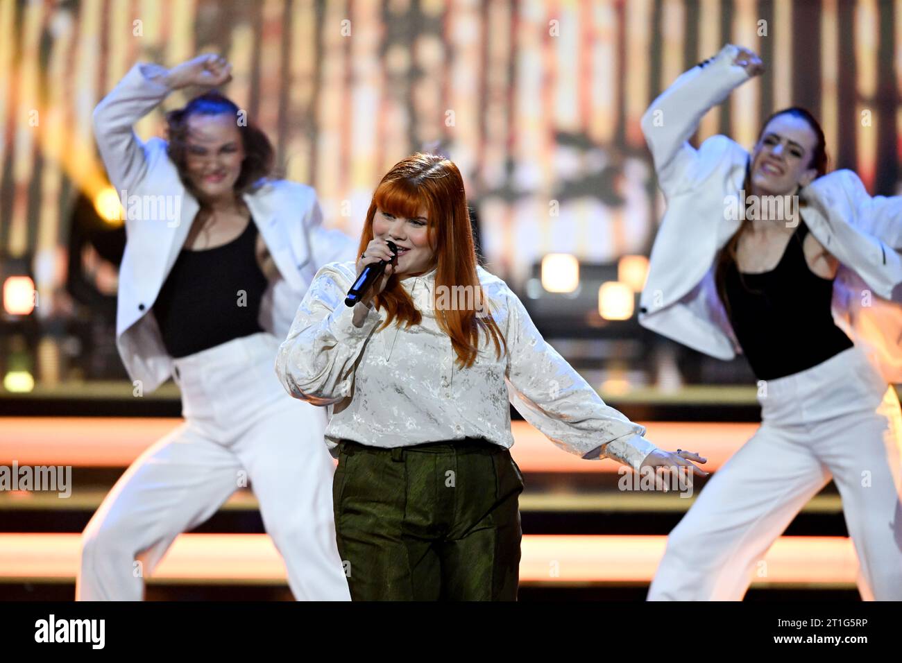 Leipzig, Germany. 13th Oct, 2023. Singer Loi sings on stage at the ...