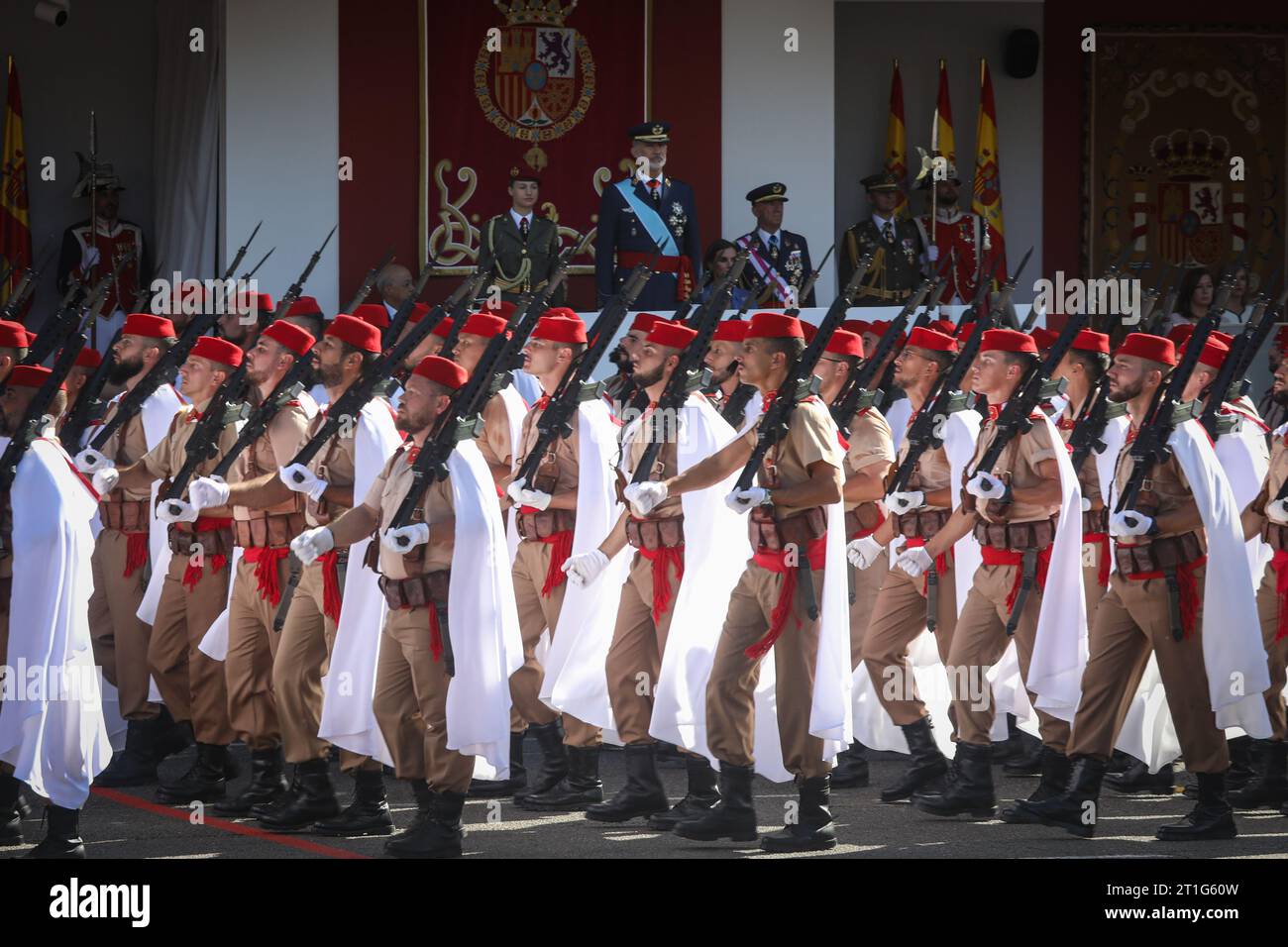 Madrid, Spain. 12th Oct, 2023. A group of "regulars" parade in front of ...