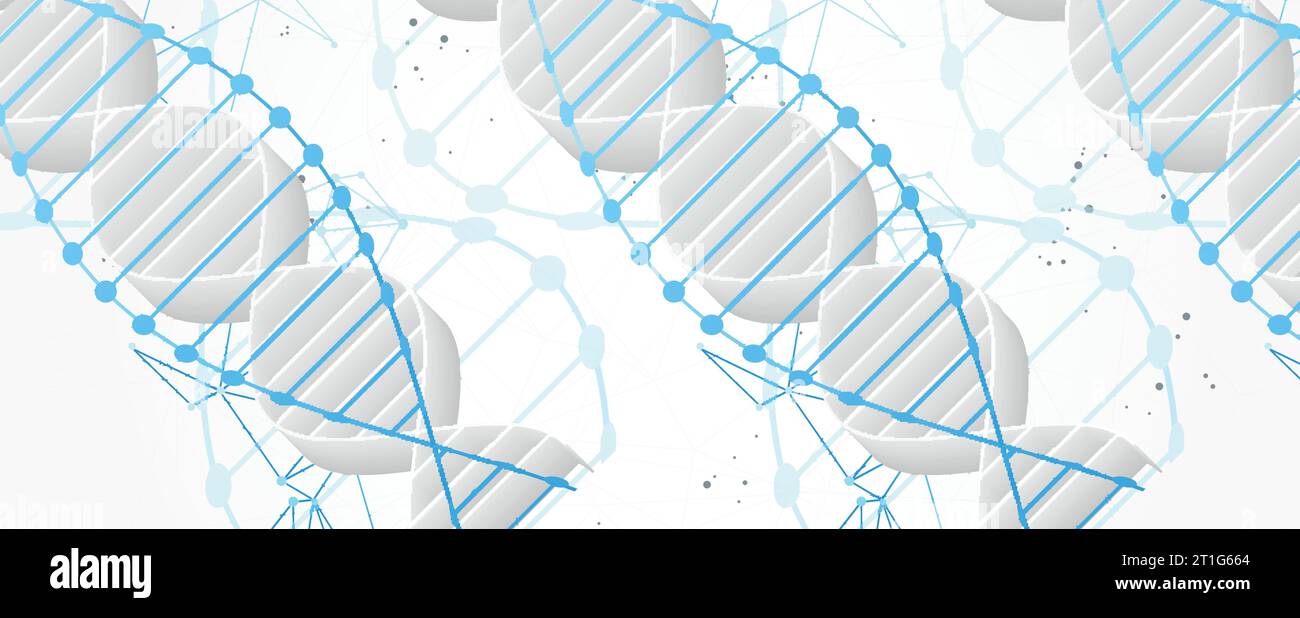 Science template, abstract background with a 3D DNA molecules. Vector ...