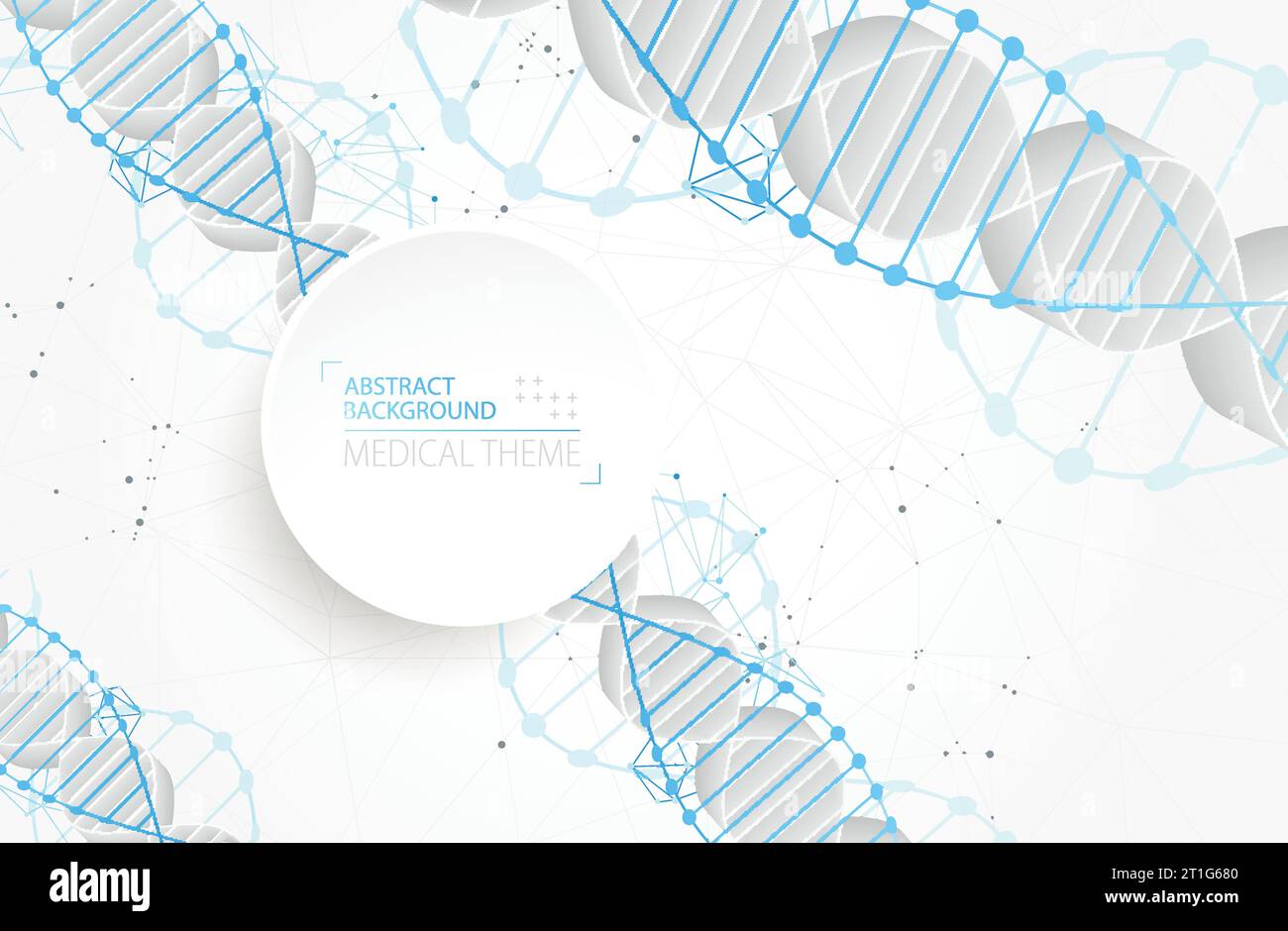 Science template, abstract background with a 3D DNA molecules. Vector ...