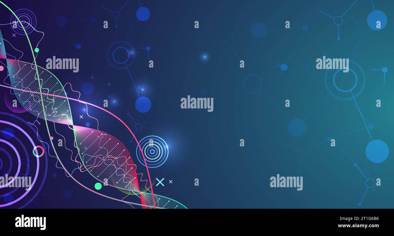 Science template, wallpaper or banner with a DNA molecules. Vector ...