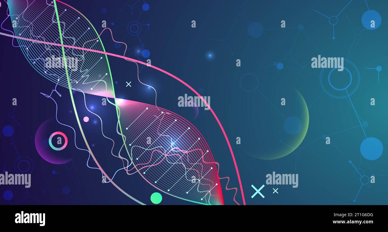 Science template, wallpaper or banner with a DNA molecules. Vector ...