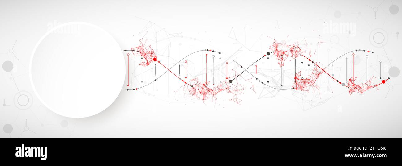Science template, abstract background with a 3D DNA molecules. Vector ...
