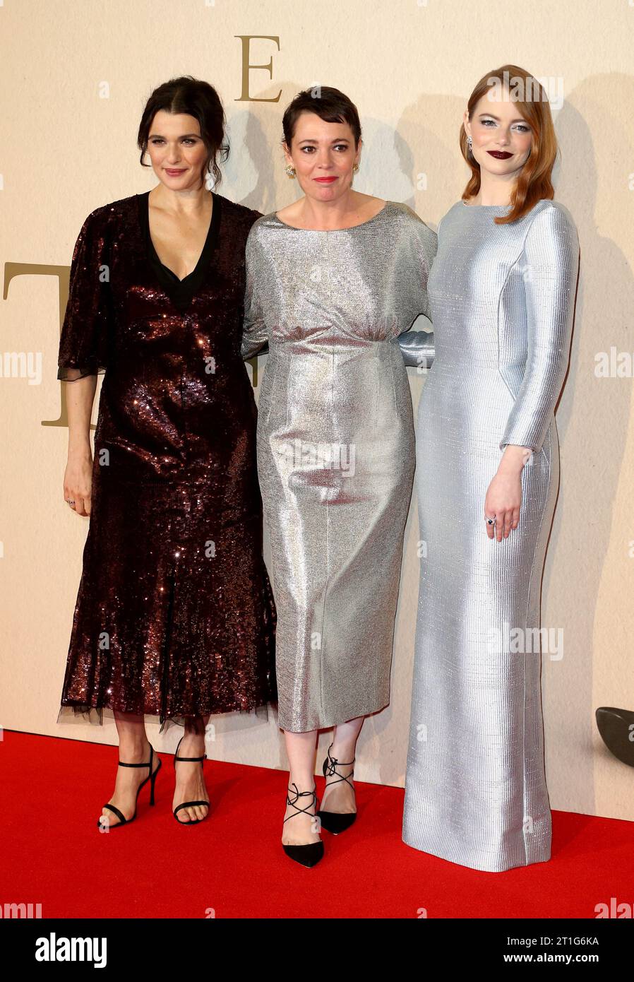 Rachel Weisz, Olivia Colman and Emma Stone attend the UK Premiere of ...