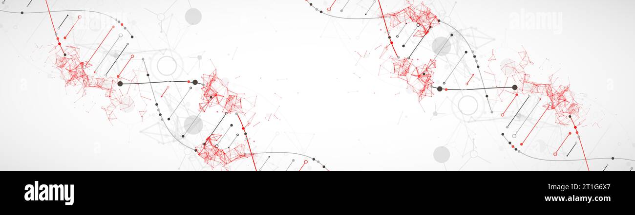 Science template, abstract background with a 3D DNA molecules. Vector ...