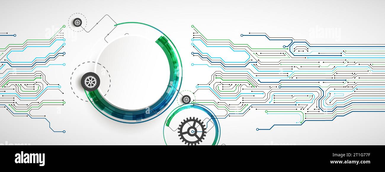 Vector illustration, Hi-tech digital technology and engineering theme ...