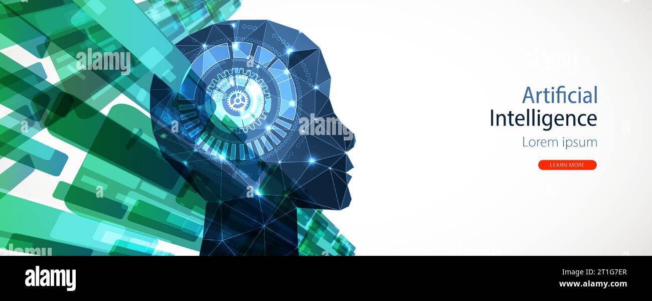 Artificial Intelligence concept. Creative brain concept background ...