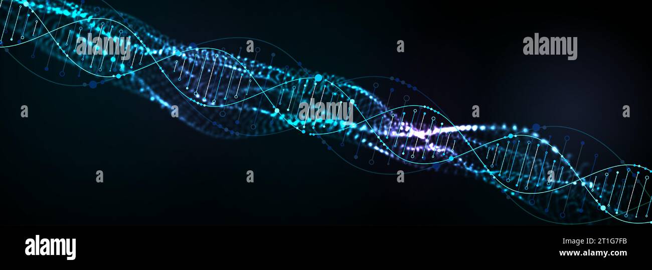 Science template, abstract background with a 3D DNA molecules. Vector ...