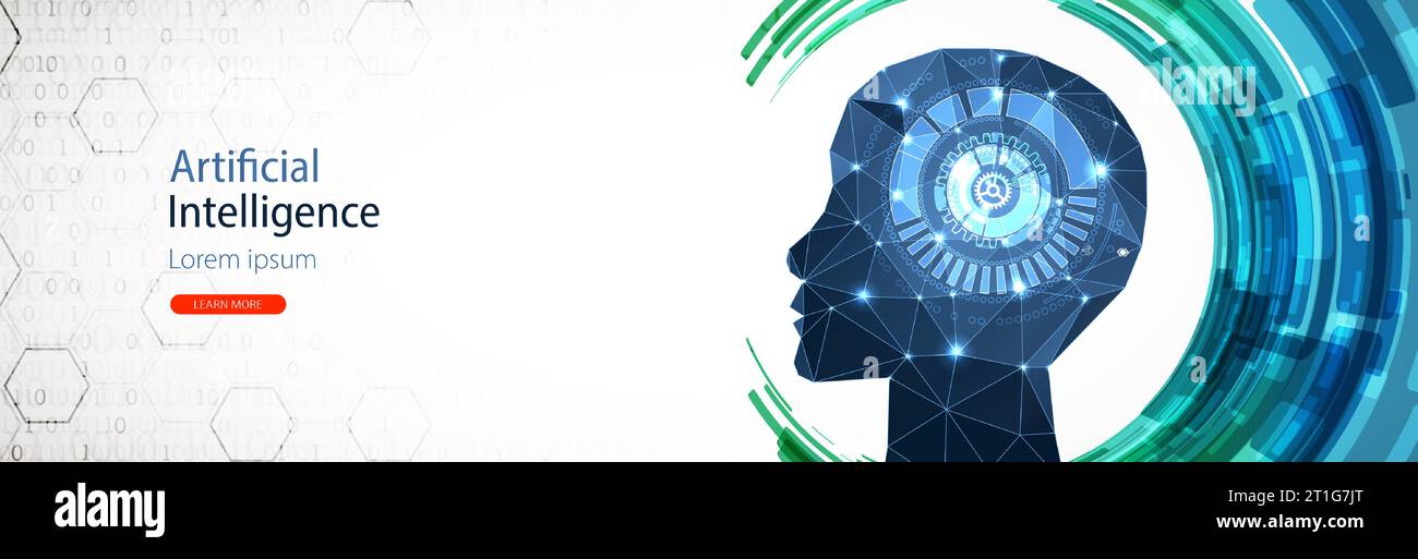 Artificial Intelligence concept. Creative brain concept background ...