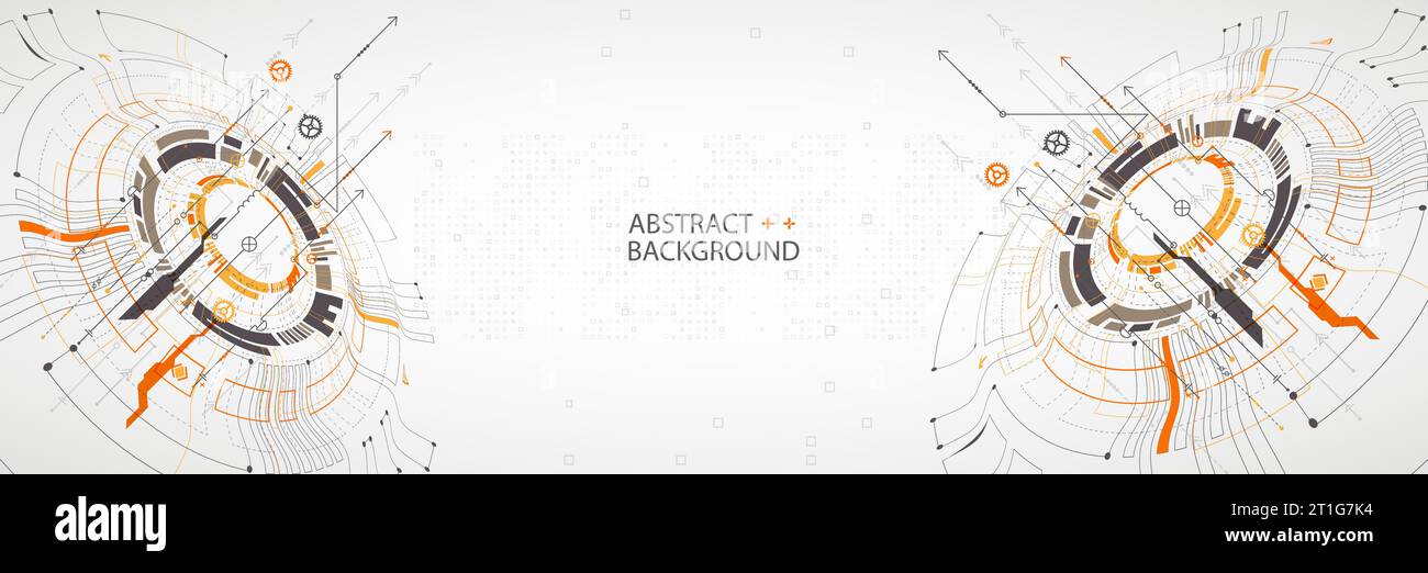 Vector illustration, Hi-tech digital technology and engineering theme ...