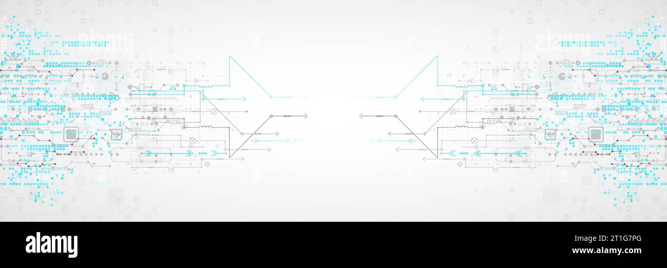 Abstract technological background with various elements. Structure ...