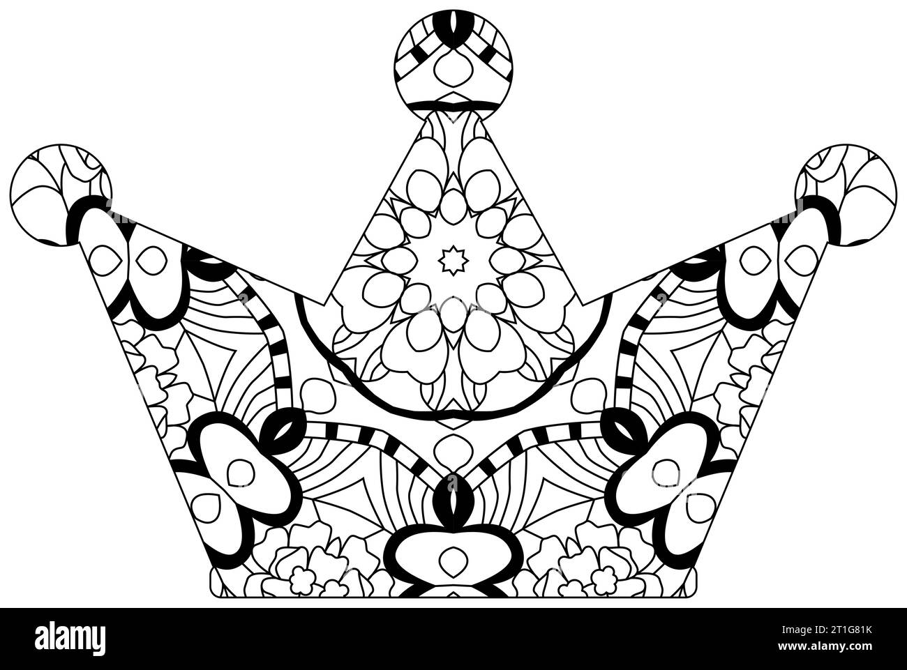 Crown zentangle styled for t-shirt design, for coloring, tattoo and ...