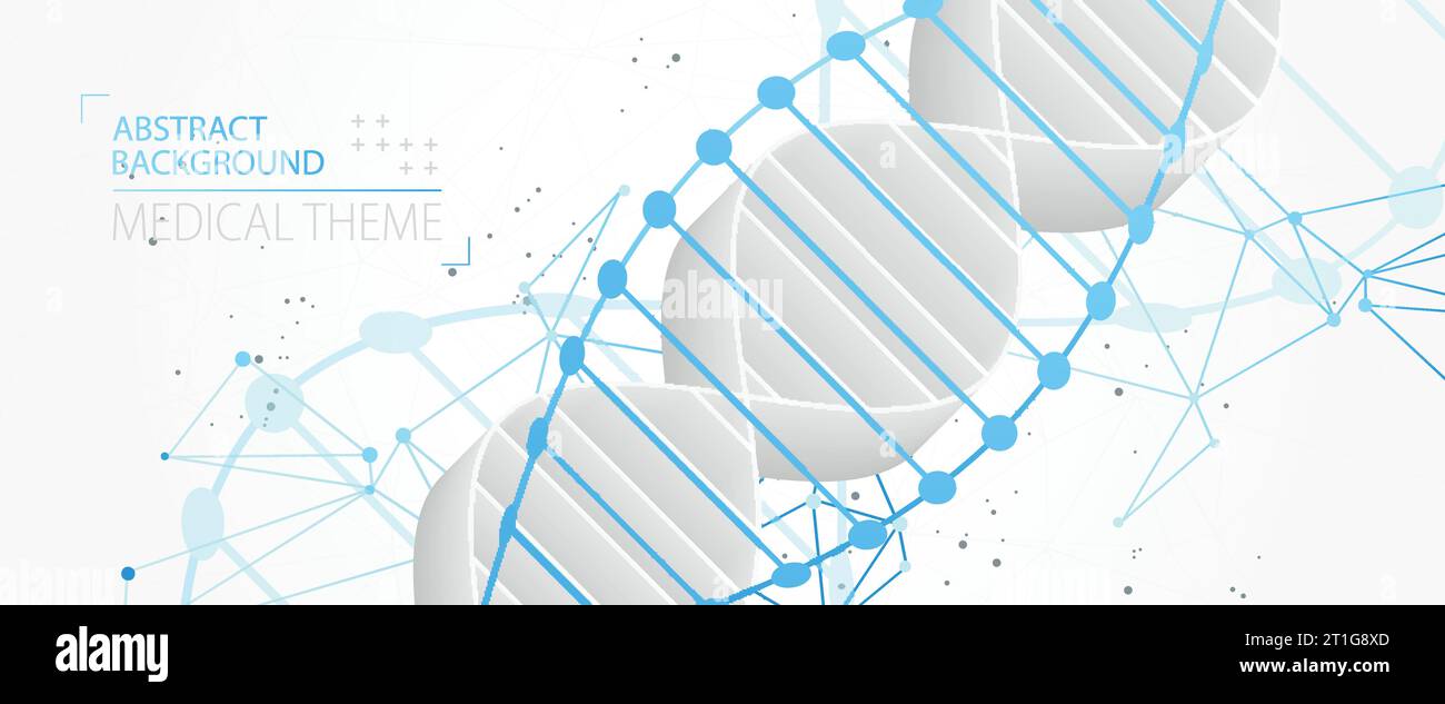 Science template, abstract background with a 3D DNA molecules. Vector ...
