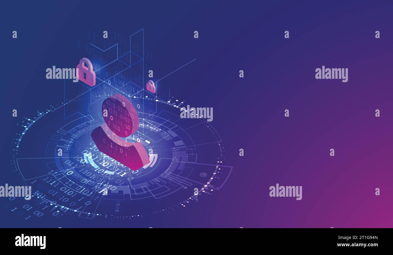 Isometric digital user icon. Abstract technology background. Vector ...