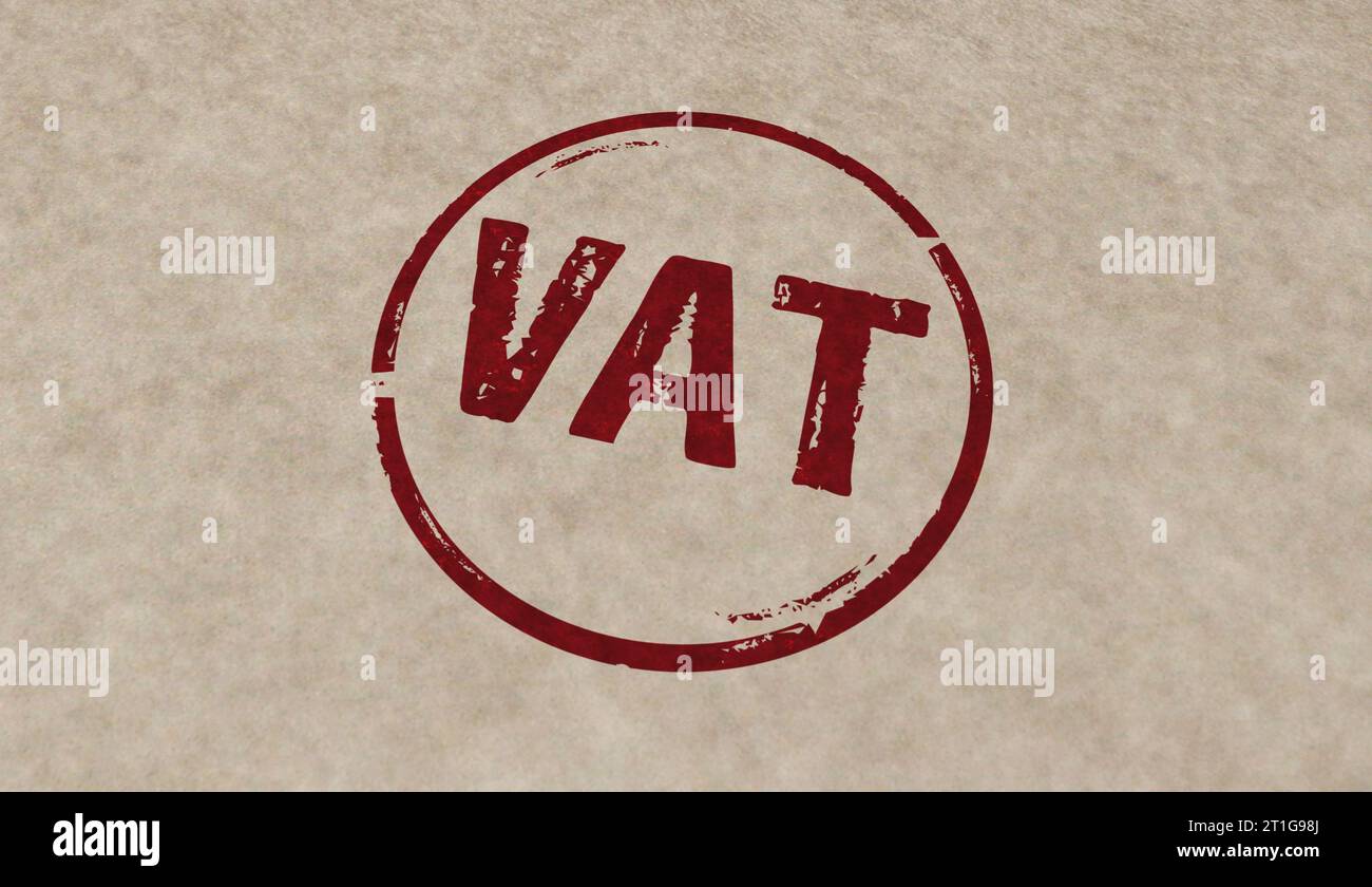 VAT stamp icons in few color versions. Value-added tax and invoice ...