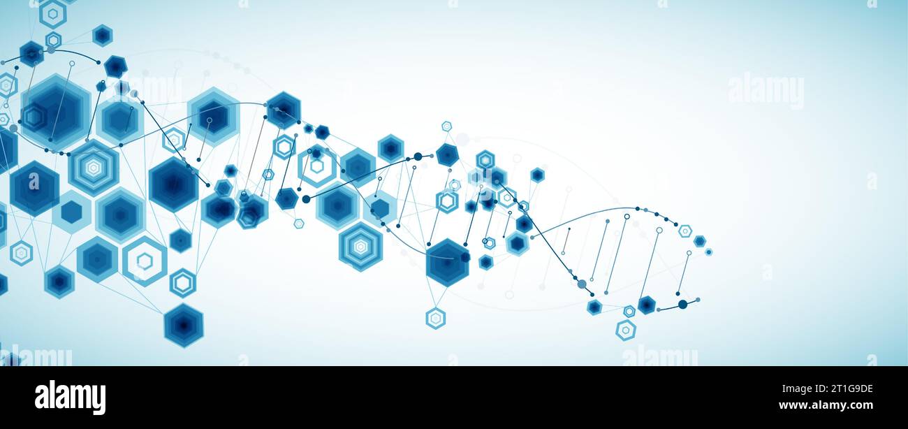 Science template, abstract background with a 3D DNA molecules. Vector ...