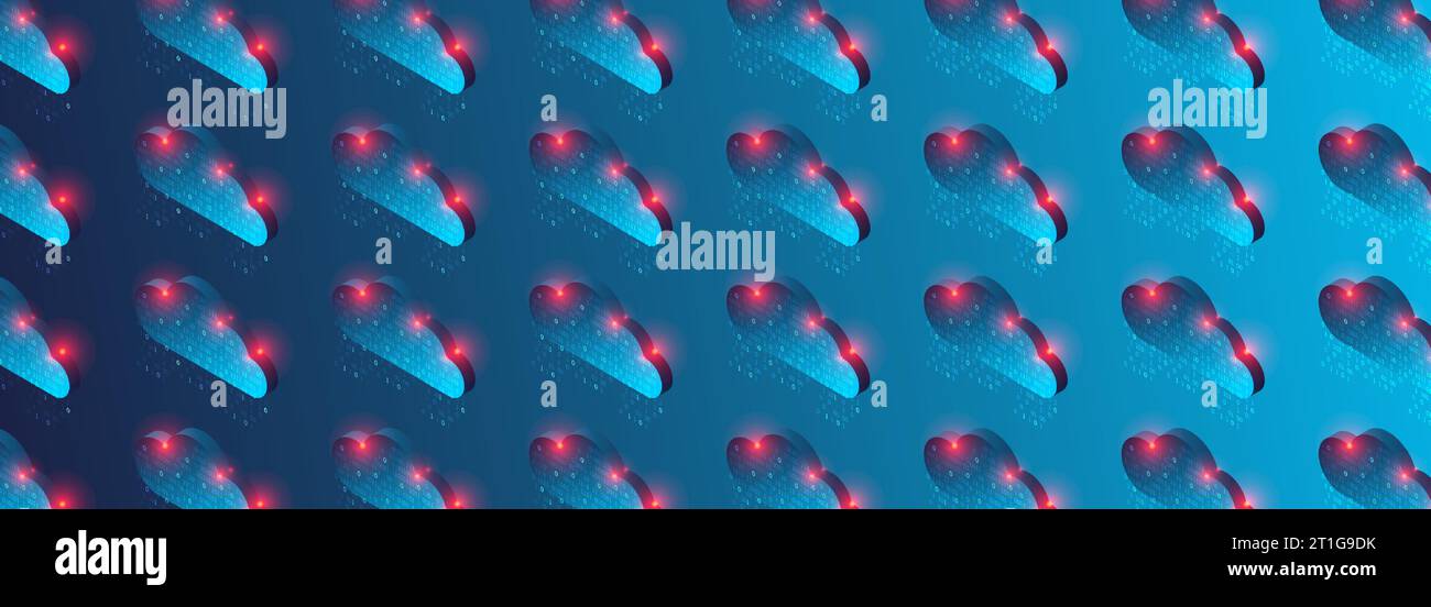 Cloud Computing Concept In 3d Isometric Design Network Computing Technology Hi Res Stock