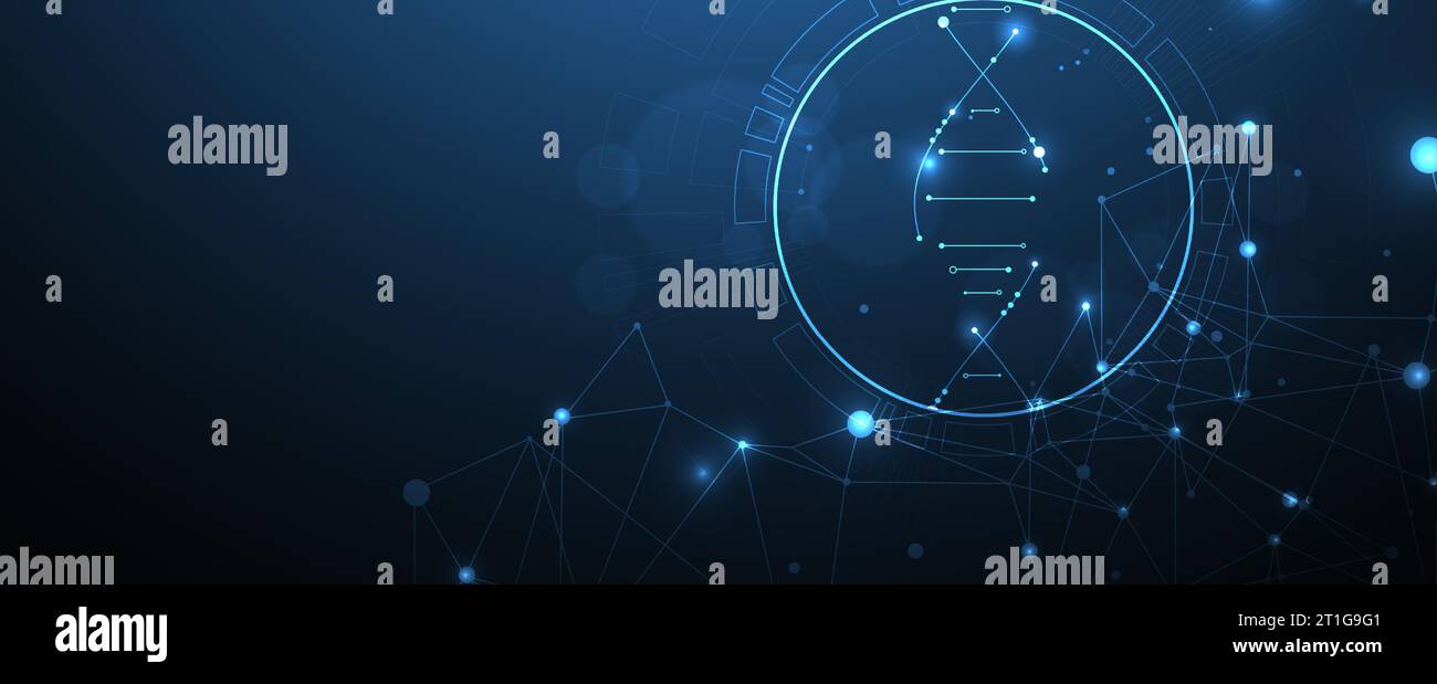Science template, abstract background with a 3D DNA molecules. Vector ...
