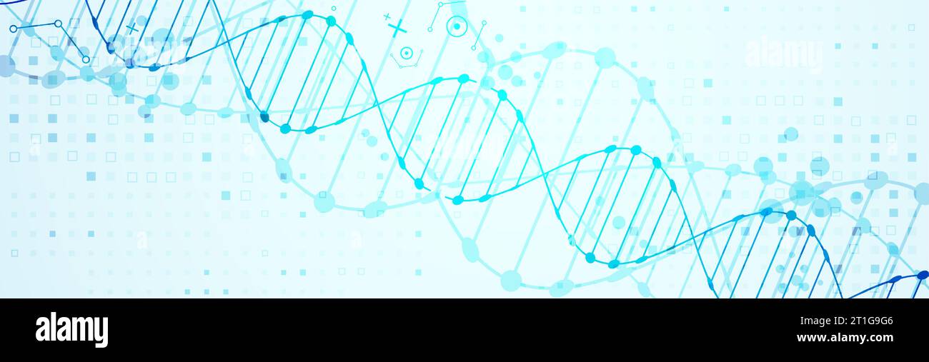 Science template, wallpaper or banner with a DNA molecules. Vector ...