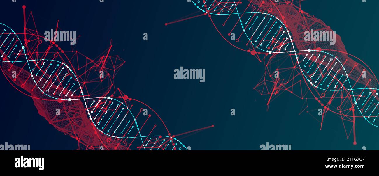 Science template, wallpaper or banner with a DNA molecules. Vector ...
