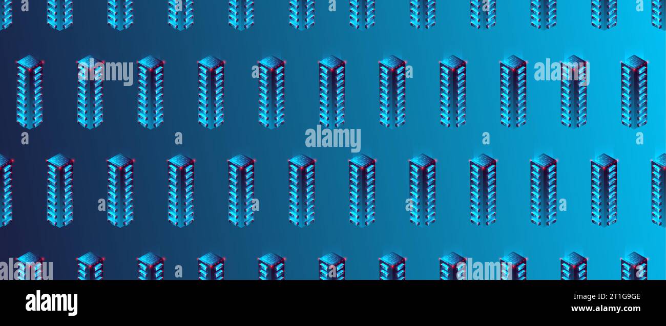 Isometric technology towers simple pattern Stock Vector Image & Art - Alamy