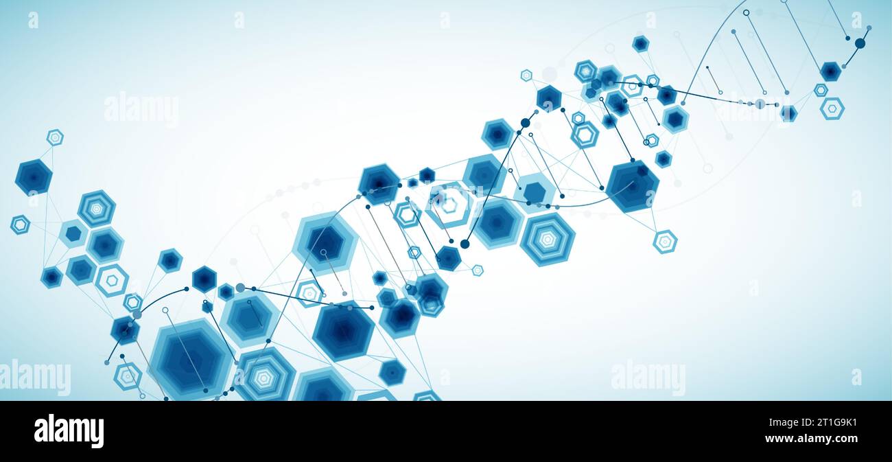 Science template, abstract background with a 3D DNA molecules. Vector ...