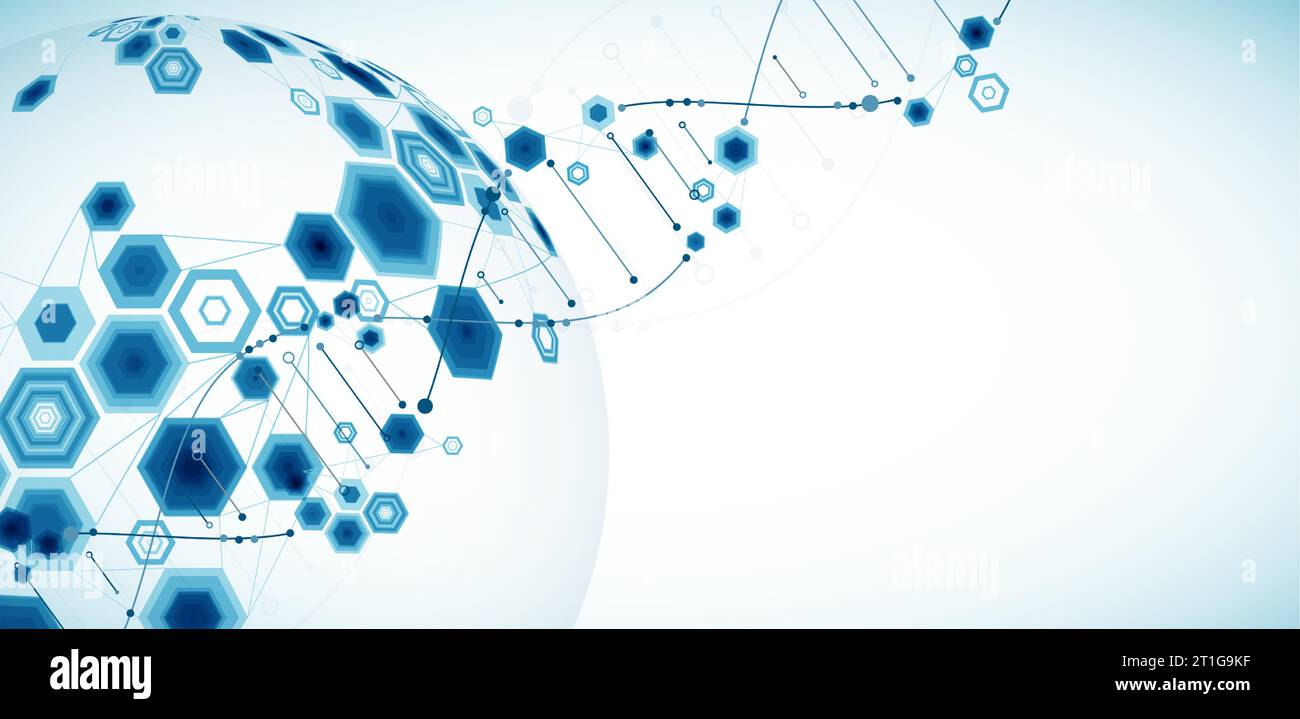 Science template, abstract background with a 3D DNA molecules. Vector ...