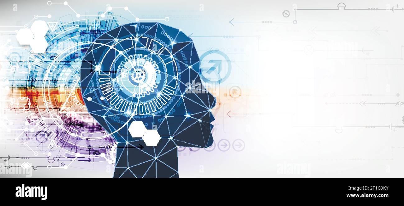 Artificial Intelligence concept. Creative brain concept background ...