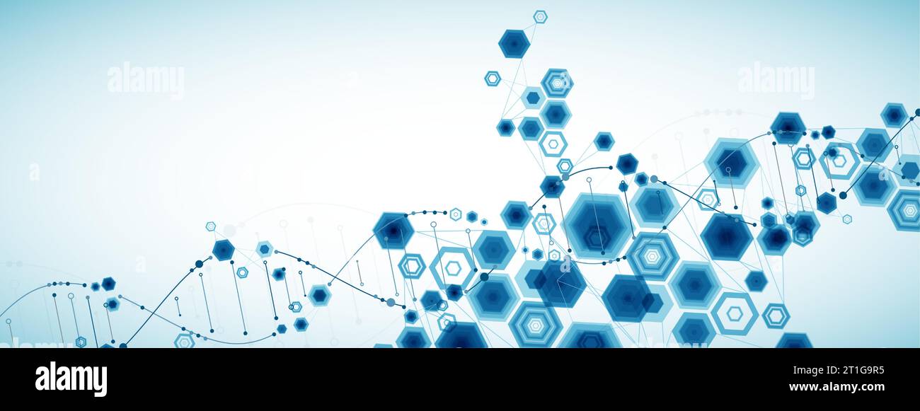 Science template, abstract background with a 3D DNA molecules. Vector ...
