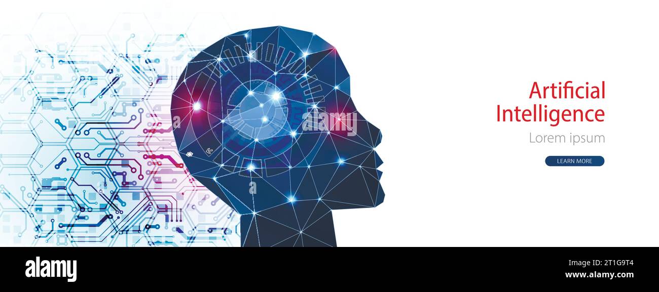 Artificial Intelligence concept. Creative brain concept background ...