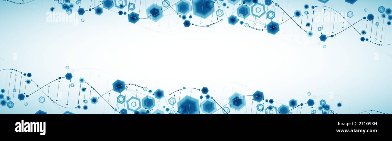 Science template, abstract background with a 3D DNA molecules. Vector ...