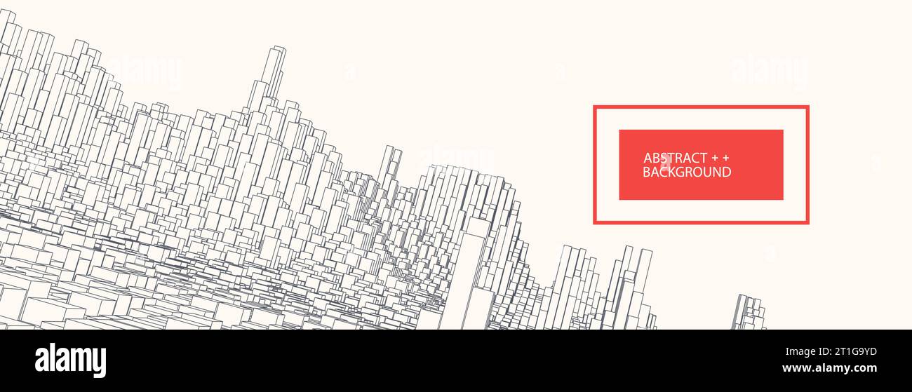 Square pattern. Wireframe landscape background. Futuristic vector ...