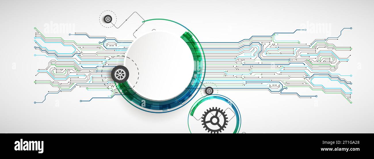 Vector illustration, Hi-tech digital technology and engineering theme ...