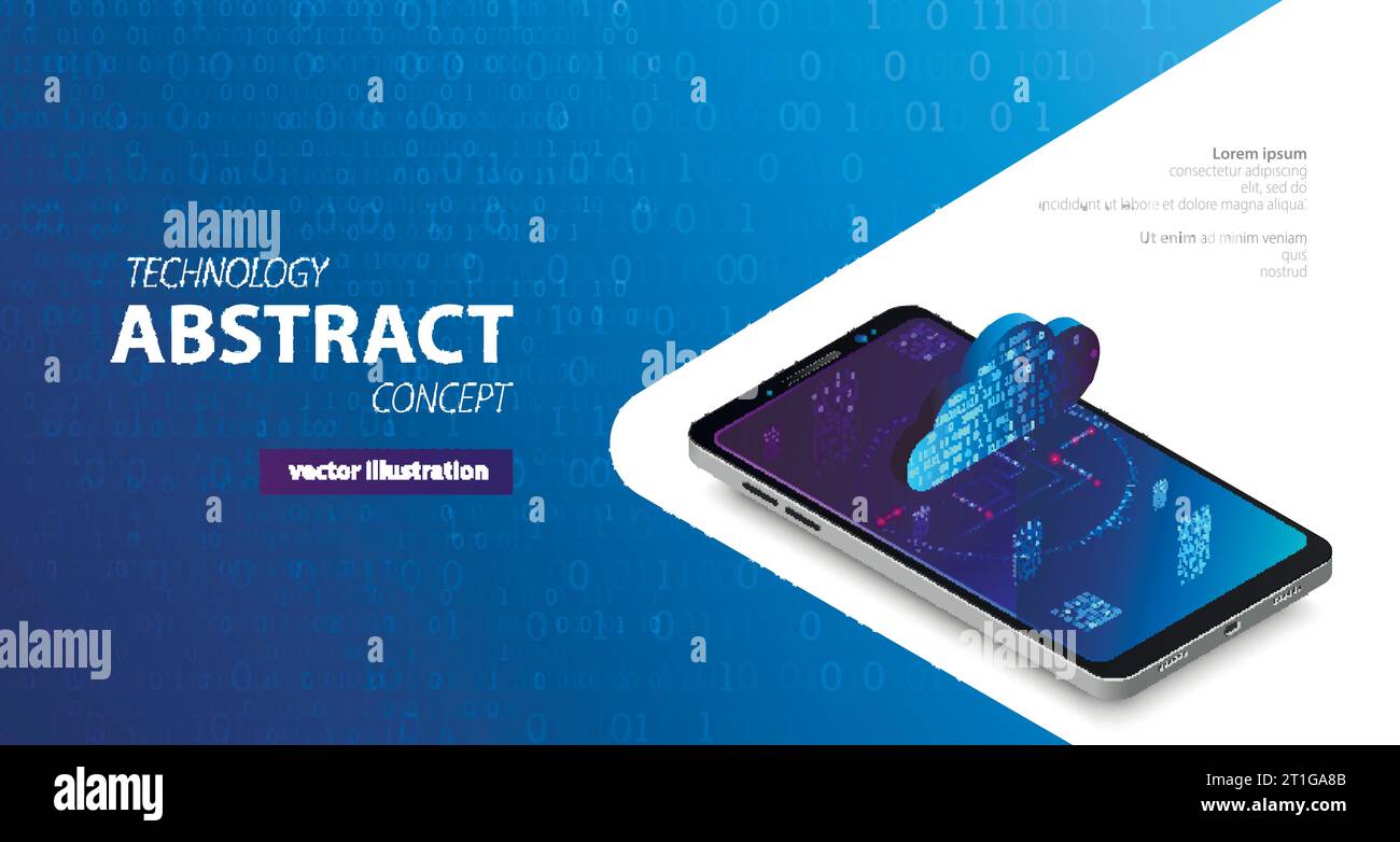 Isometric mobile phone. Graphic concept for your design. Communication ...