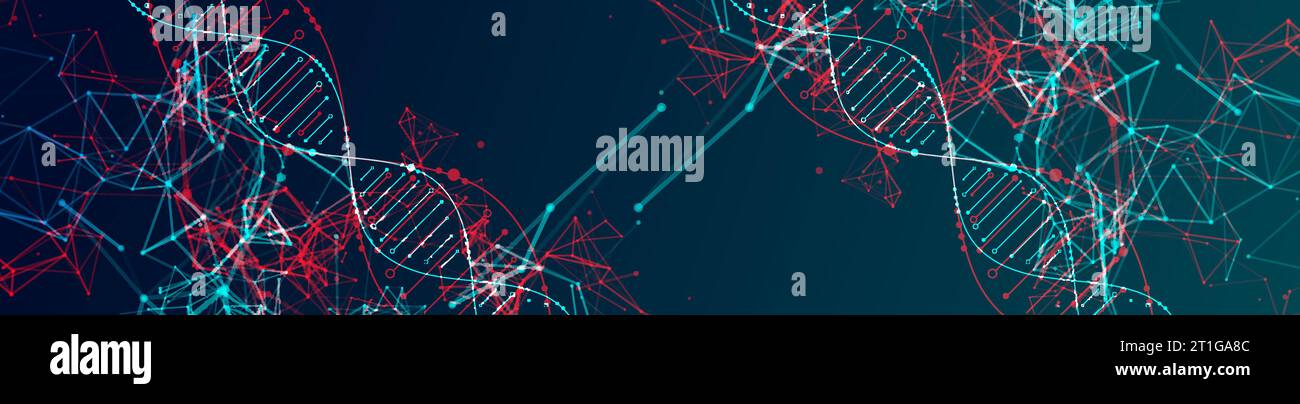 Science template, wallpaper or banner with a DNA molecules. Vector ...