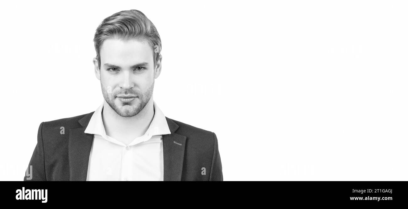 Portrait of serious young professional man in formal business wear ...