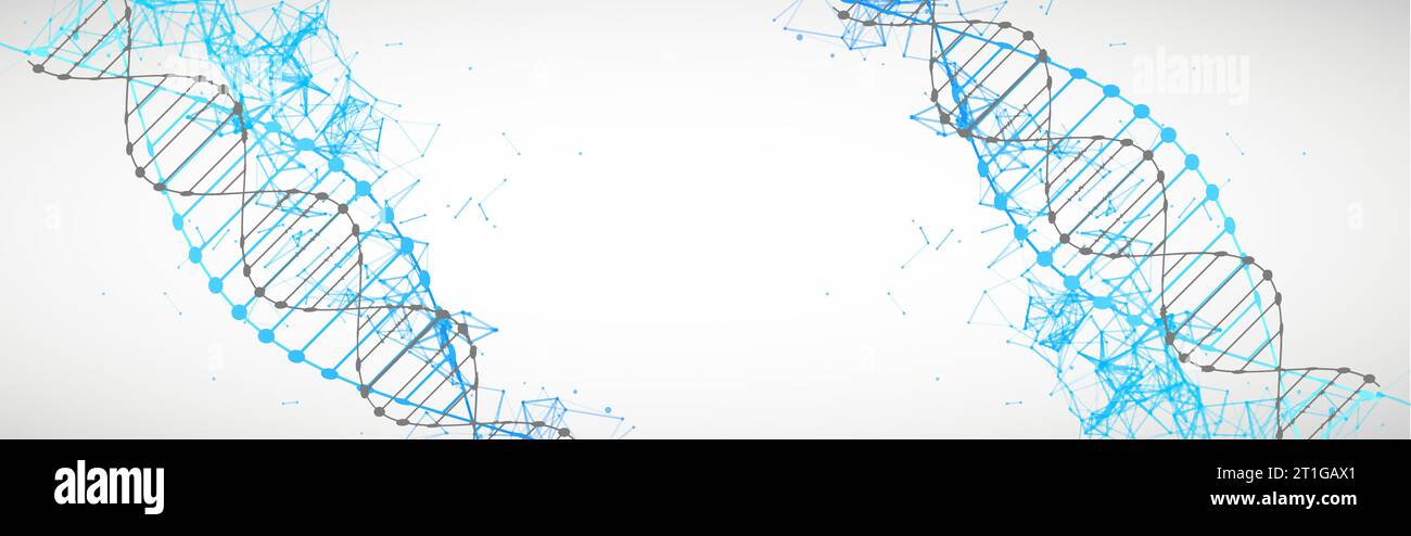 Science template, wallpaper or banner with a DNA molecules. Vector ...