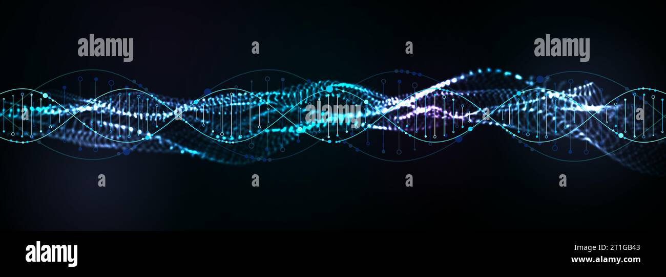 Science template, abstract background with a 3D DNA molecules. Vector ...
