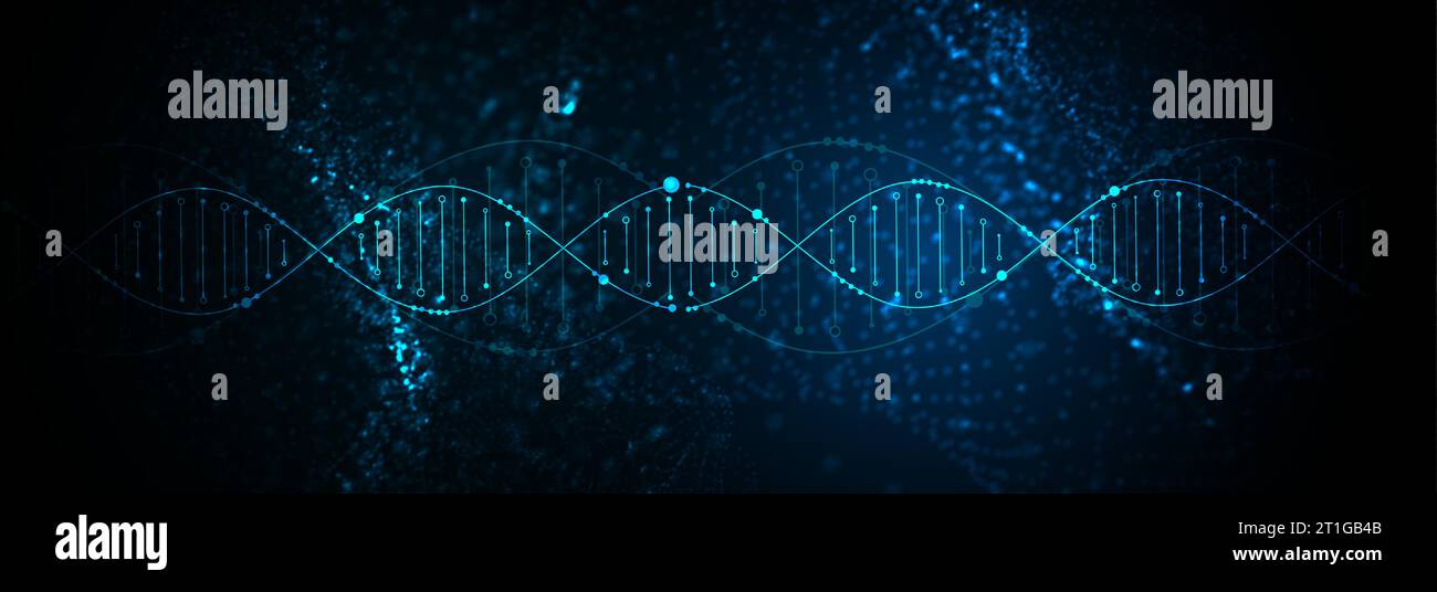 Science template, abstract background with a 3D DNA molecules. Vector ...
