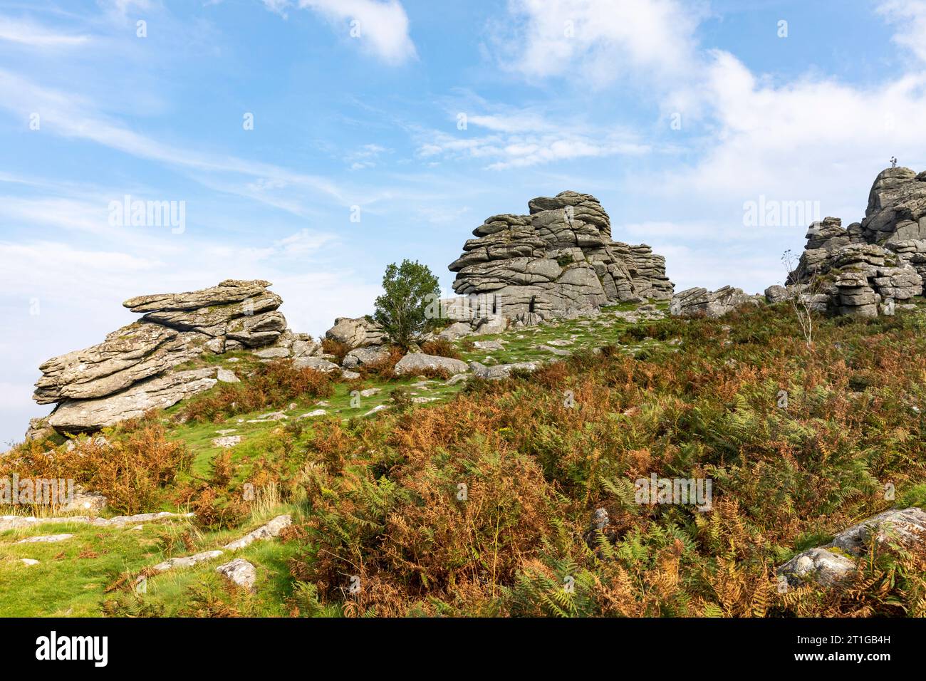 Hound Tor Dartmoor National Park in Devon, rock granite formation ...