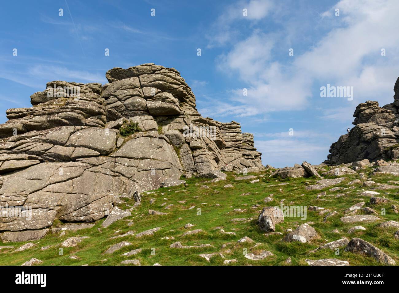 Hound Tor Dartmoor National Park in Devon, rock granite formation ...