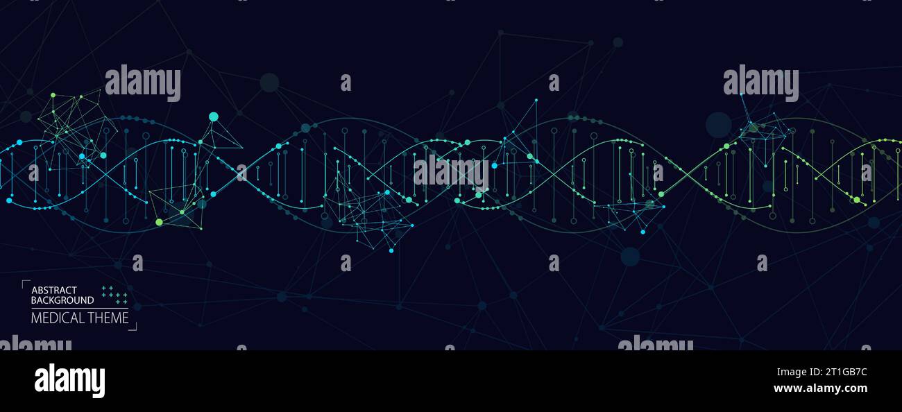 Science template, abstract background with a 3D DNA molecules. Vector ...