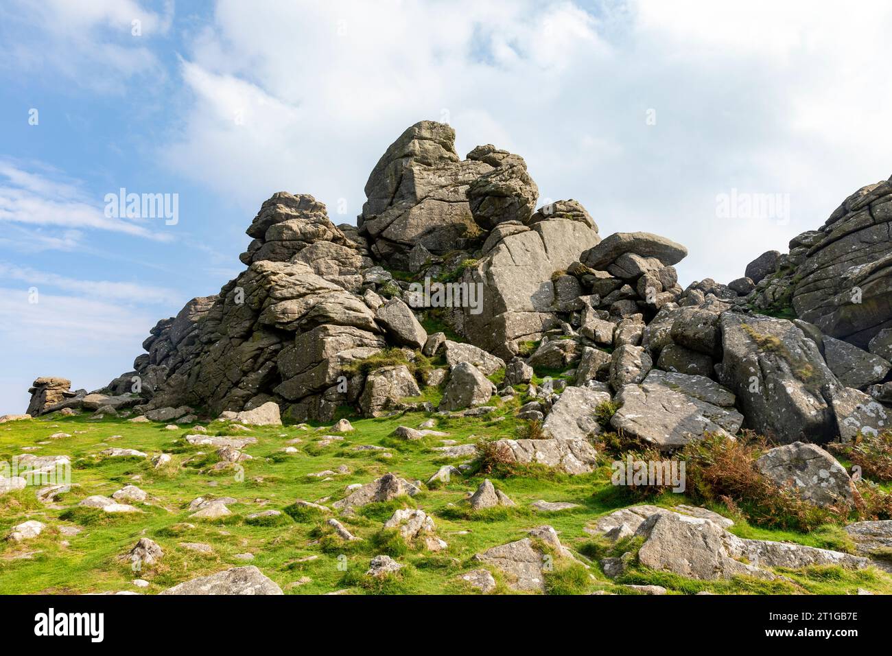 Hound Tor Dartmoor National Park in Devon, rock granite formation ...