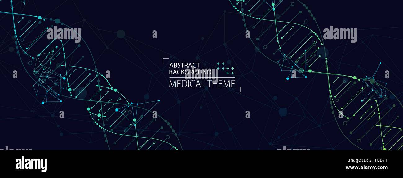 Science template, abstract background with a 3D DNA molecules. Vector ...