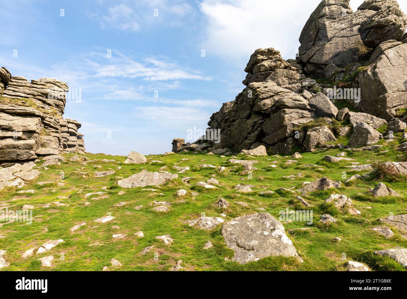 Hound Tor Dartmoor National Park in Devon, rock granite formation ...