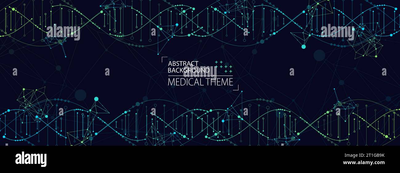 Science template, abstract background with a 3D DNA molecules. Vector ...