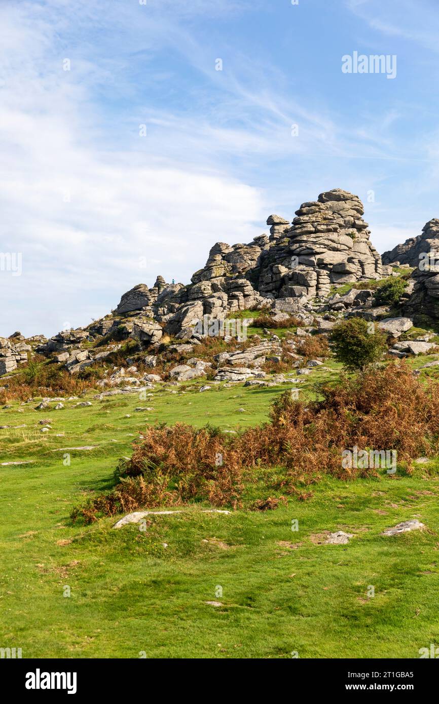 Hound Tor Dartmoor National Park in Devon, rock granite formation ...