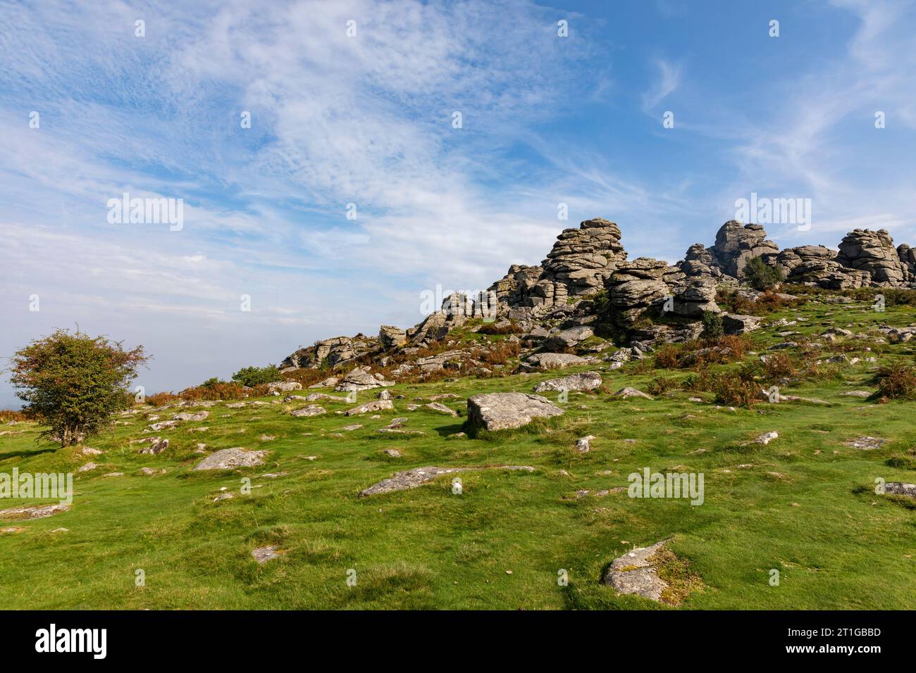 Hound Tor Dartmoor National Park in Devon, rock granite formation ...